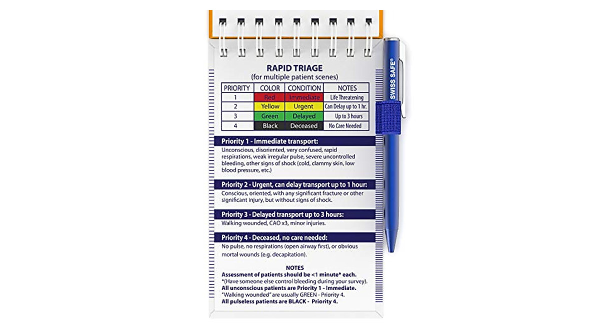 Swiss Safe EMT Waterproof Notebook - For First Responders