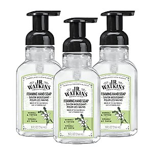 J.R. Watkins Foaming Hand Soap with Pump Dispenser, Moisturizing Foam Hand Wash, All Natural, Alcohol-Free, Cruelty-Free, USA Made, Neroli & Thyme, 9 fl oz, 3 Pack