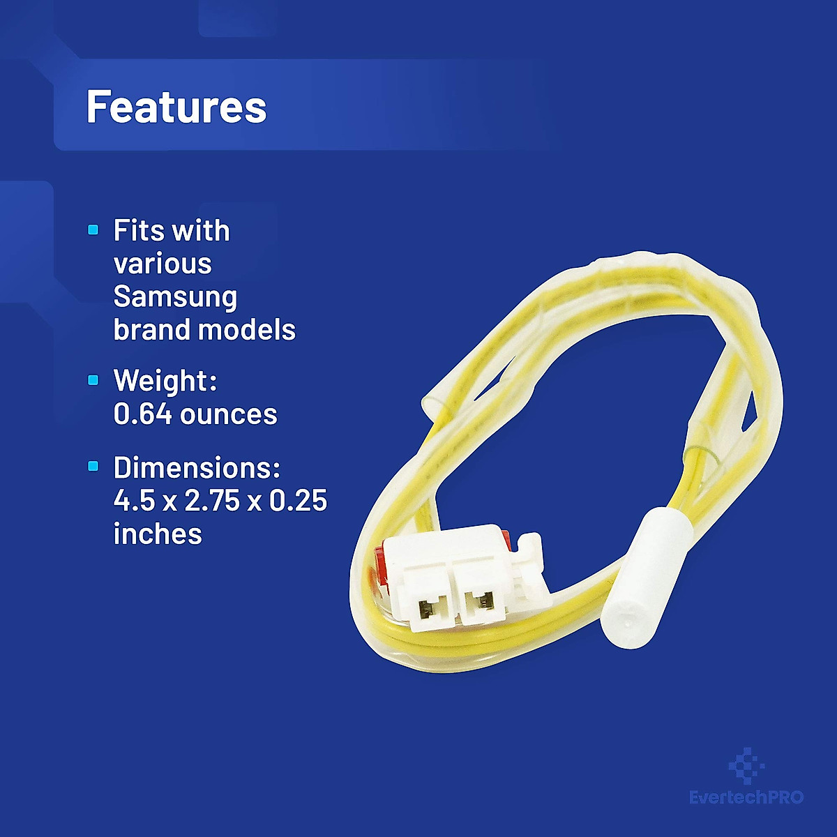 EvertechPRO DA32-00006S Sensor Temp Pack of 2 Replacement for Samsung Refrigerator 2030281