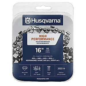 Husqvarna 531300437 H30 Chainsaw Chain 16" .050 Gauge .325 Pitch Kickback Low-Vibration, 16 inches, Orange/Gray