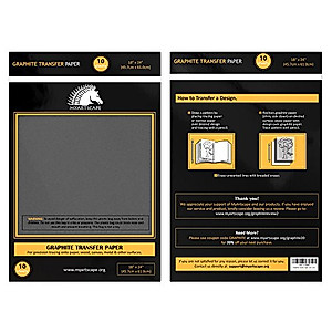 MyArtscape Graphite Transfer Paper, 18" x 24" - 10 Sheets - Black Waxed Carbon Paper - for Drawing, Tracing and Transfer - Premium Arts and Crafts Supplies