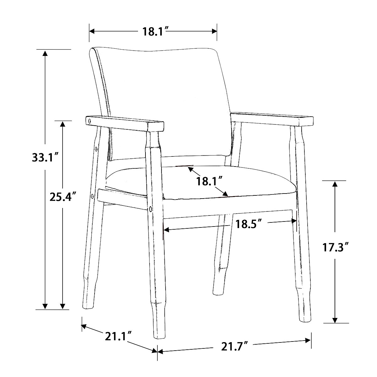 thksbought Mid Century Modern Walnut Dining Chairs Wood Arm Beige Fabric Kitchen Cafe Living Room Decor Furniture