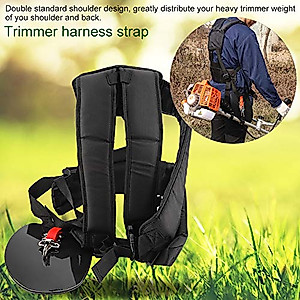 TOPINCN Universal Trimmer Strap Double Shoulder Lawn Mower Nylon M-Shaped Belt Comfortable Padded Strap Harness Garden Machine Fitting