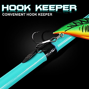 Sougayilang Fishing Pole, 30 Ton Carbon Fiber Sensitive 2Pc Baitcasting Rod & Spinning Rod for Freshwater or Saltwater, Tournament Quality Fishing Rod with 2 Tips for Bass-Blue-6.9FT-Casting