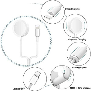 2023 New Update Fast 2 in 1 Charging Station Cable (5FT) for Apple Watch8 7 6 5 4 3 and for All iPhone 14/13/12/12 Mini/12Pro/12 Pro Max Plus/11/11Pro/11 Pro…