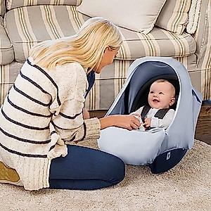 Metplus 2-in-1 Baby Car Seat Cover, Multi Use Cover for Baby Car Seat Canopy with Privacy Sun Shade, Protect Your Baby's Safety Seat with Style, Infant Carrier Covers for Boys & Girls