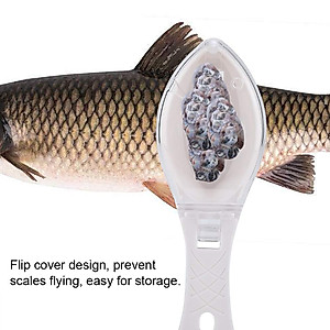 Yosoo Plastic Fish Scaler Remover, No Mess Fish Descaler Tool Fish Scraper, Fast Cleaning Fish Skin Brush Cleaning Kit
