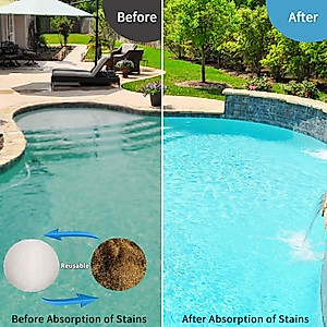 Naisidas Scum Eliminating Balls, Scum Balls for Hot Tub and Pool Maintenance, Efficient Oil Absorbing Sponge Ball, Reusable Swimming Pool Filter Sponge Ball(8PCS)