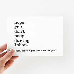 Funny Baby Shower Card For Boy Or Girl. Hope You Don't Poop During Labor Card. Funny Gender Neutral Baby Shower Card. Baby Shower Greeting Card.