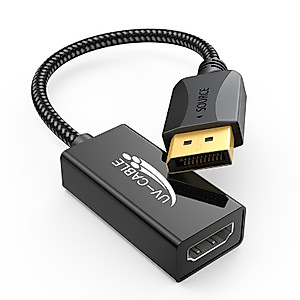 DisplayPort to HDMI Adapter 4K, 5-Pack, Display Port DP to HDMI Adapter Cable Male to Female Compatible with Computer, Monitor, TV, Projector (5, Black)