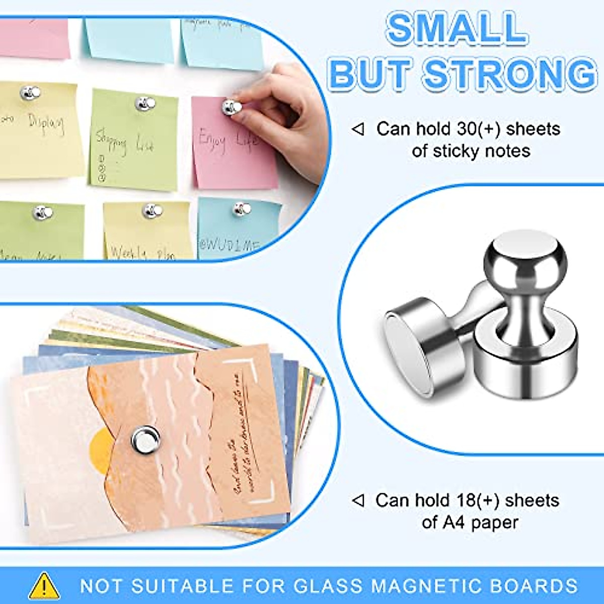 12Pcs Strong Magnets for Whiteboard, Fridge Magnets Adults, Refrigerator Magnets, Magnets Fridge, Small Strong Magnets for Kitchen, Office, Classroom, Locker