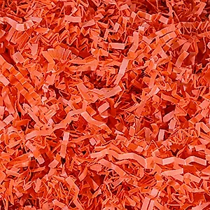 MagicWater Supply Crinkle Cut Paper Shred Filler (1 LB) for Gift Wrapping & Basket Filling - Orange
