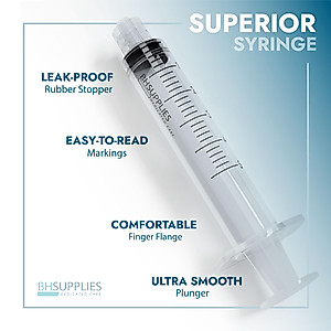 BH Supplies 3ml Luer Slip Tip Syringe - (No Needle) - Sterile, Individually Wrapped - 100 Syringes