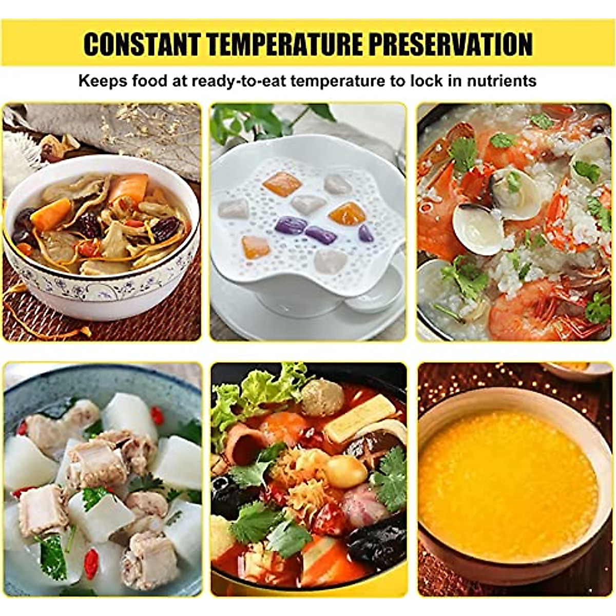 Commercial Countertop Food Warmer,1000W Electric Food Warmer,14L Stainless Steel Countertop Soup Pot,Professional Soup Warmer Heat Preservation Machine for Chocolate, Cheese, Pearl