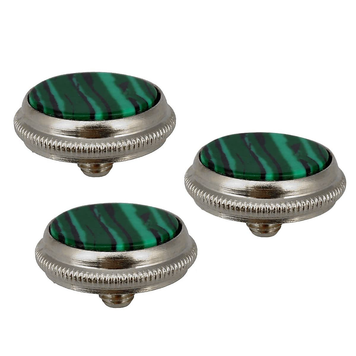 Jiayouy Silver Green Texture Inlay Trumpet Finger Buttons for Trumpet Accessory Replacement 3 Pcs