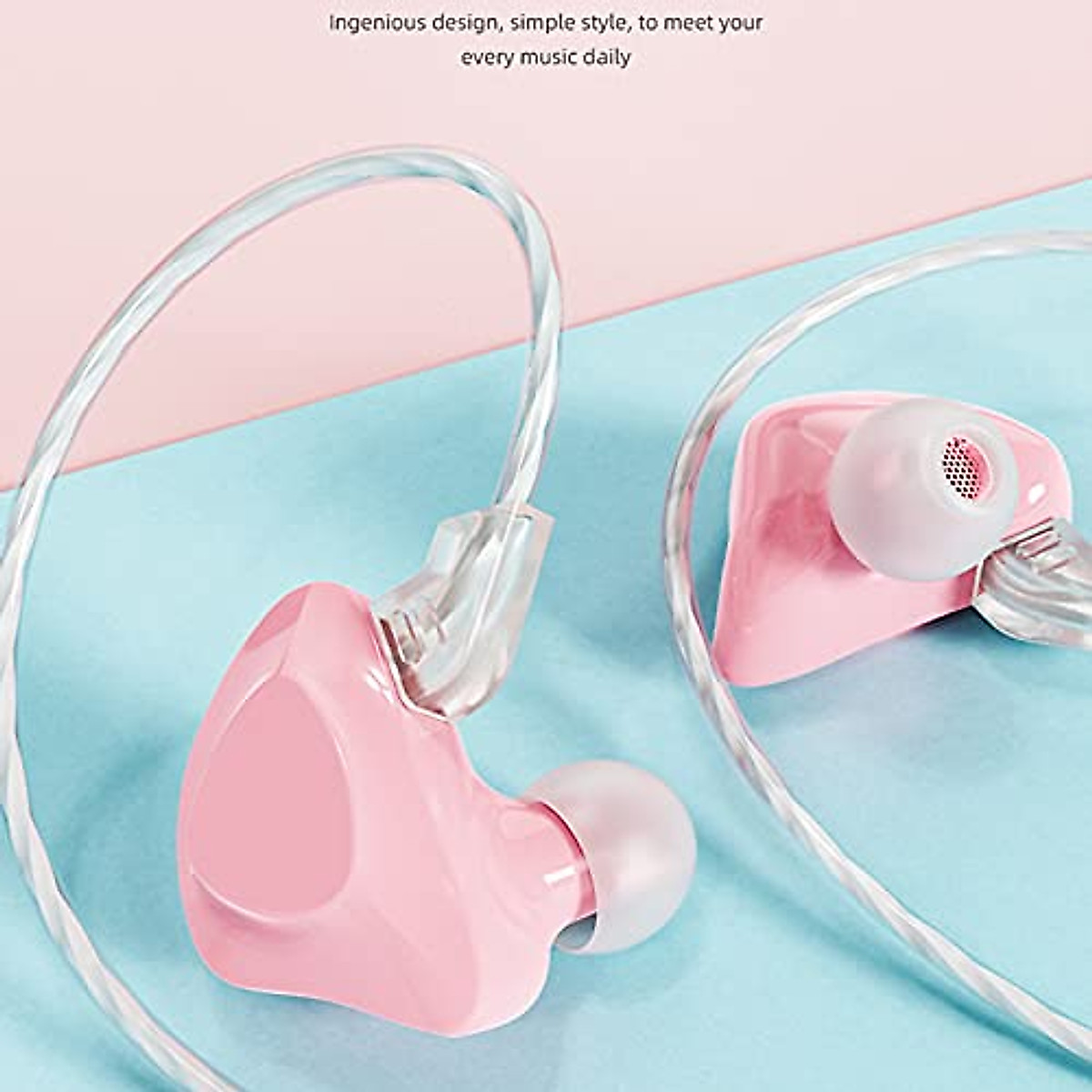 Gaweb Earphones, T03 3.5mm Wired Earbud Around Ear Noise Reduction Multifunctional HiFi Bass Headset for Office - Black