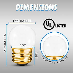 OHLECTRIC S11Ceramic White Night Light Bulbs | 7.5W Incandescent Light Bulbs with E26 Medium Base | 40L Bulb Ideal for Home Decor | Pack of 10, OL-45569