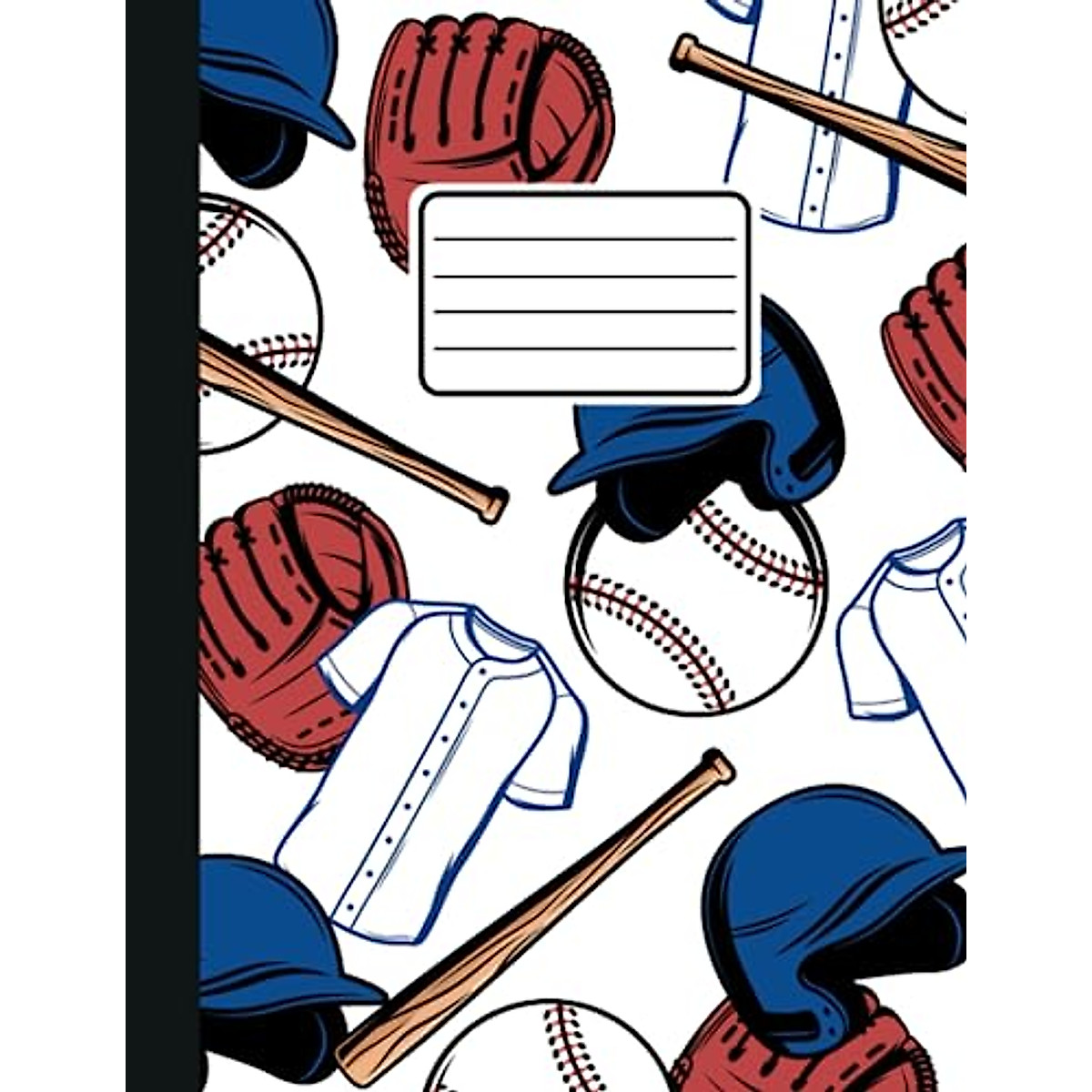 Composition Notebook Wide Ruled White Baseball Themed Aesthetic Design For Kids And Boys. Cute Sports Book For Party Favors, School Writing Journals ... 110 pages (55 sheets) 9-3/4 x 7-1/2 inches