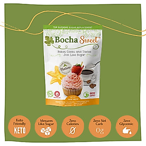 BochaSweet The Supreme Sugar Replacement (16 oz) - 1:1 Granular Sugar Substitute - Perfect for Baking, Keto-Friendly, Zero Glycemic, Non GMO, No Bitter Aftertaste