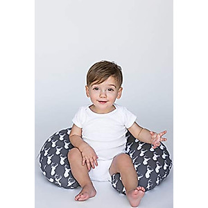 Maternity Breastfeeding Pillow Cover by Danha-Newborn Baby Feeding Cushion Case-Cute Donut Shape Wedge Pillow-Best Infant Support-for New Moms-Deer Head Prints Slipcover-Breathable Soft Fabric
