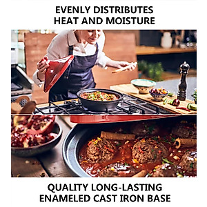 Cast Iron Tagine Pot for Cooking 3.65 Quart Tajine Pot with Enameled Cast Iron Base And Ceramic Lid Includes Anti-Scald Gloves,Purple