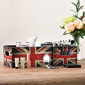 Shelf Basket Storage Toy Baskets Lovely British Flag Union Jack Foldable Storage Box for Cosmetic Organizing Decorative Baskets for Shelves,Office,Table,Home