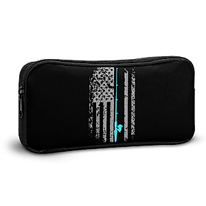 Fishing American Flag Teen Adult Pencil Case Large Capacity Pen Pencil Bag Durable Storage Pouch