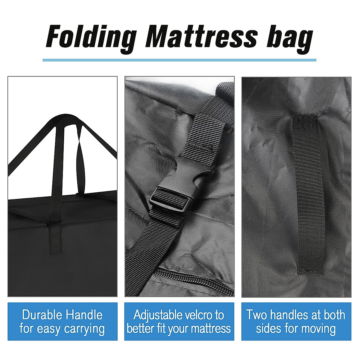 Jungda Folding Mattress Storage Bag, Carry Case for Trifold Mattress,Fit 4 Inch Tri Foldable Queen Mattress