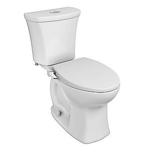 American Standard 608AA003.020 Edgemere Two-Piece Toilet with Bidet Seat and Wax Ring, Elongated Front, Dual Flush, White, 1.1-1.6 gpf