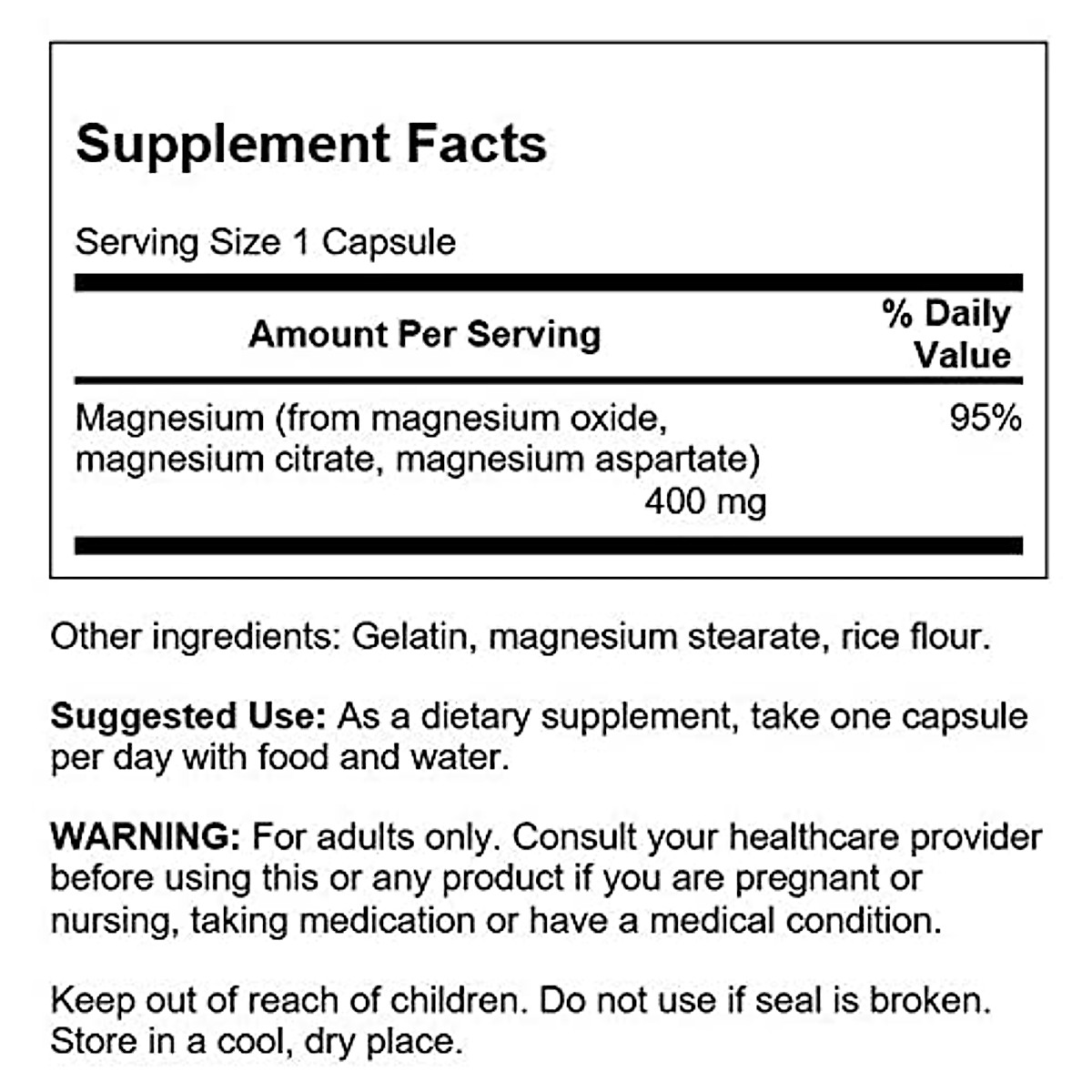 Swanson Triple Magnesium Complex 400 Milligrams 30 Capsules (4 Pack)