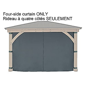 APEX GARDEN Replacement 4-Side Curtain for 11 ft. x 13 ft. Meridian Gazebo (Grey)