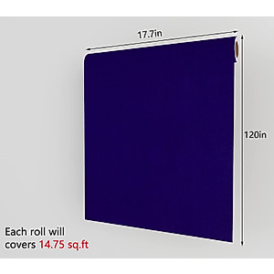 Decotalk Felt Sheets Self Adhesive Blue Felt Fabric Velvet Fabric for Crafts 17.7"x120" Blue Felt Sheets with Sticky Back Soft Felt for Jewelry Box Craft Felt Blue Fabric Velvet Sticker Arts & Crafts