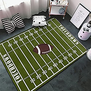 Sports AreaRug Retro American Football Field and Rugby Floor Mat Non-Slip Doormat Living Dining Dorm Room Bedroom Decor Carpet 32X20inch