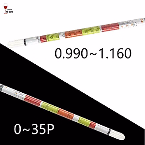 Test Jars Alcohol Hydrometer Home Brewing Wine Saccharometer Cider Alcohol Testing High Quality Sugar Content Testing 0.9-1.0 and 1.0-1.1