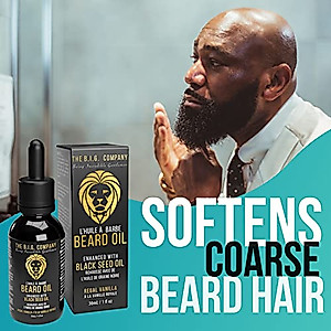 Beard Oil for Men - Beard Conditioner is a Softener for Coarse Dry Beards - Supports Natural Growth - Enhanced with Black Seed Oil - Eliminates Dandruff - Regal Vanilla Scented - The B.I.G. Company