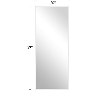 PexFix Full Length Standing Mirror, 59" x 20" Modern Minimalist Style Floor Mirror Metal Frame Modern Bedroom Dressing Mirror Wall Mounted Mirror Leaner Mirror - Matte White