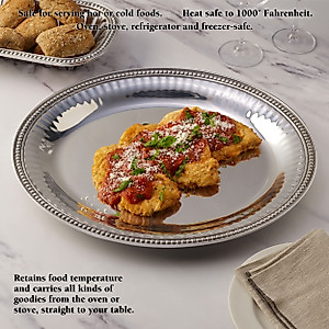 Wilton Armetale Flutes and Pearls Medium Round Serving Tray, 13.5-Inch