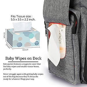 Diaper Tote Baby Nappy Messenger Bag Travel Purse For Mom & Dad w/Stroller Straps & Changing Pad Grey… (Tote)