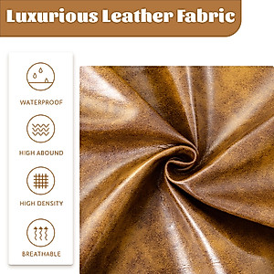 Furniliving 44 Inch Tufted Leather Bench, Leather Footrest Stool Bedroom Bench Seat, Upholstered Tufted Beathable Fabrics Ottoman Bench with X-Shaped Wood Legs for Kitchen, Solid Wood Indoor Bench