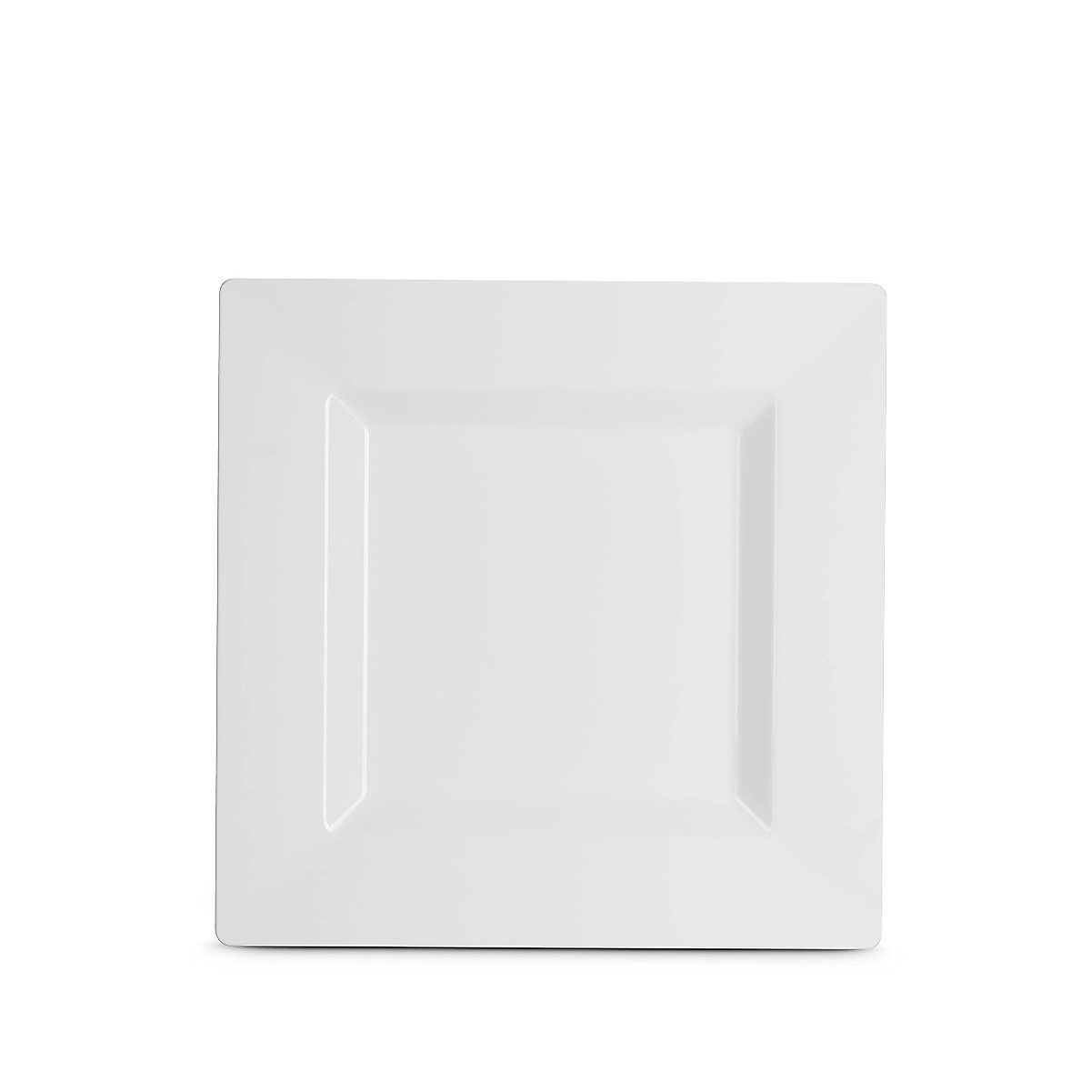 60 White Plastic Plates Set, 30 Pc 10.25 Inch Plastic Dinner Plates, and 30 Pc 7.5 Inch Plastic Dessert Plates, Fancy Disposable Plates, Heavy Duty Party Plates, Elegant Wedding Plates, Square Plates