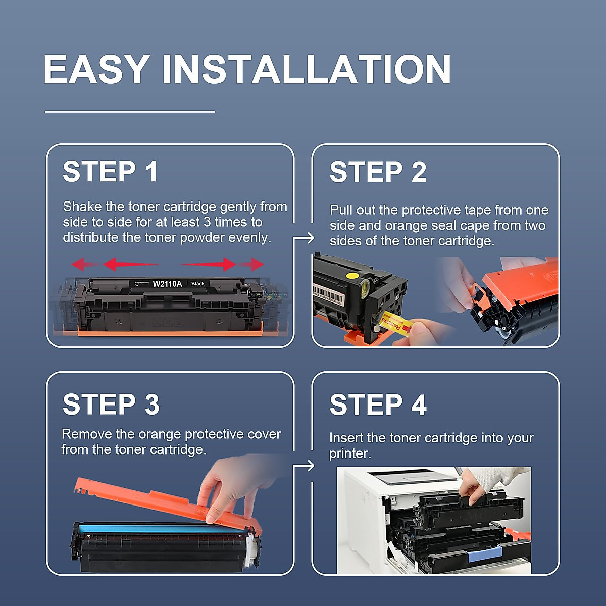 206A Toner Cartridges Replace for HP 206A Toner Cartridges 4 Pack Compatible for HP Color Laserjet Pro MFP M283fdw M283cdw M283fdn M282nw M255dw M255nw Toner for HP 206X Toner Cartridges 4 Pack