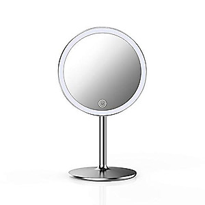 KXA Lighted Makeup Mirror, 21 LED Cosmetic Mirror Touch Screen Dimming 360° Rotation with Stand Charging Vanity Mirror USB Charging with Lithium Battery