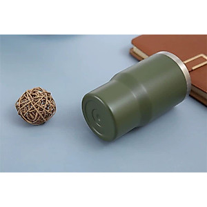 FAMKX 14oz 4 in 1 Stainless Steel Can Cooler Beer Bottle Insulator With 2 Lids, Double walled insulated Thermocooler &Travel Mug Holder Keeping Your Bevearge Cold (Olive green)