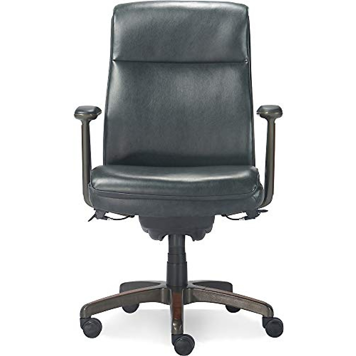 La-Z-Boy Dawson Modern Executive Office, Adjustable High Back Ergonomic Computer Chair with Lumbar Support, Black Bonded Leather with Wood Inlay