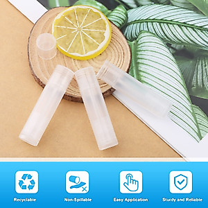 50 Pcs 5.5g Twist-up Lip Balm Tubes,Empty Plastic Lip Gloss Balm Containers Rotatable Deodorant Containers for DIY Homemade Lipsticks, Chapsticks and Homemade Solid Perfume,Clear