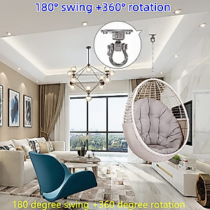 Yyiwhmy Set of 2 Heavy Duty Swing Hangers 304 Stainless Steel PRE-Greased -for Yoga Porch Swing Seat (6 Screws Wooden 1200LB