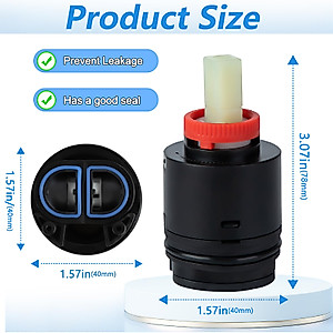 N40HKC Shower Cartridge Replacement, Faucet Cartridge Replacement, Compatible With Tub/Shower Faucet, for Shower Valve, Product height 3.07 inches 78 mm, Width 1.58 inches 40 mm
