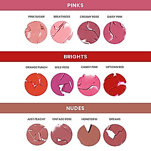 True + Luscious Super Moisture Lipstick – Clean, Vegan and Cruelty Free – Lasting Hydration for Dry Lips with a Satin Finish – Breathless Pink