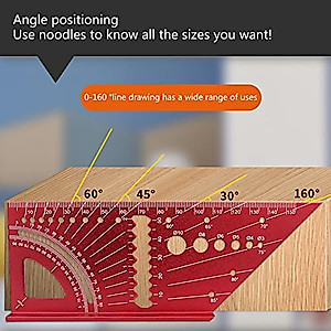 Professional Mitre Ruler with Clear Scale Angle/Drilling Locator Mitre Measuring Gauge Easy Operation Woodworking Measuring Gauge Ruler Line Drawing Device Mitre Measuring Measure Tool