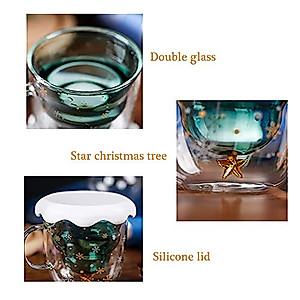 Binoster Cute Mugs Christmas Coffee Mug, Tea Cup, Milk Cup Glasses Double Wall Insulated Glasses Espresso Cup, Best Christmas for Women,Men,Kid, Office and Personal